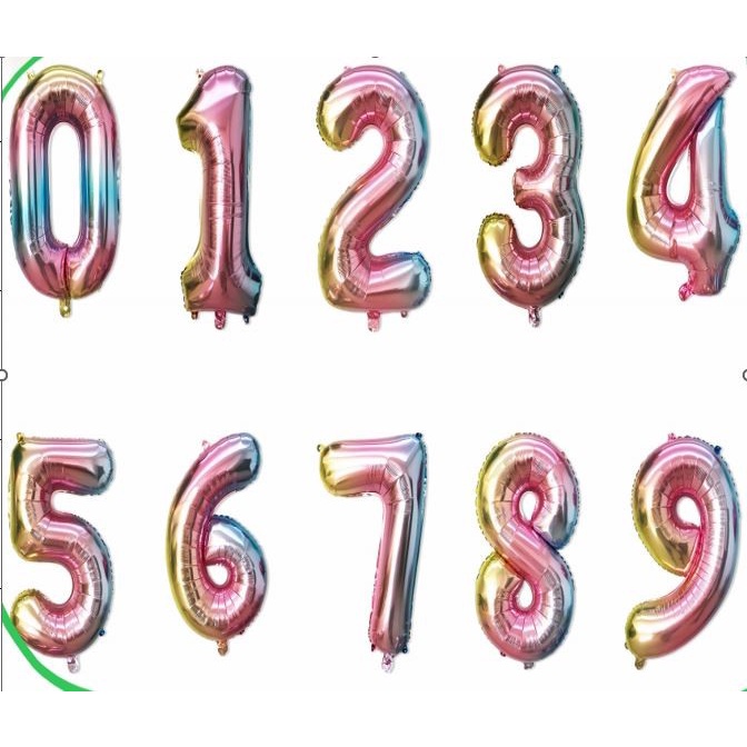 Jual BALON ANGKA NUMBERS BALLOON 1 PCS - BALON ULANG TAHUN BALON UMUR ...