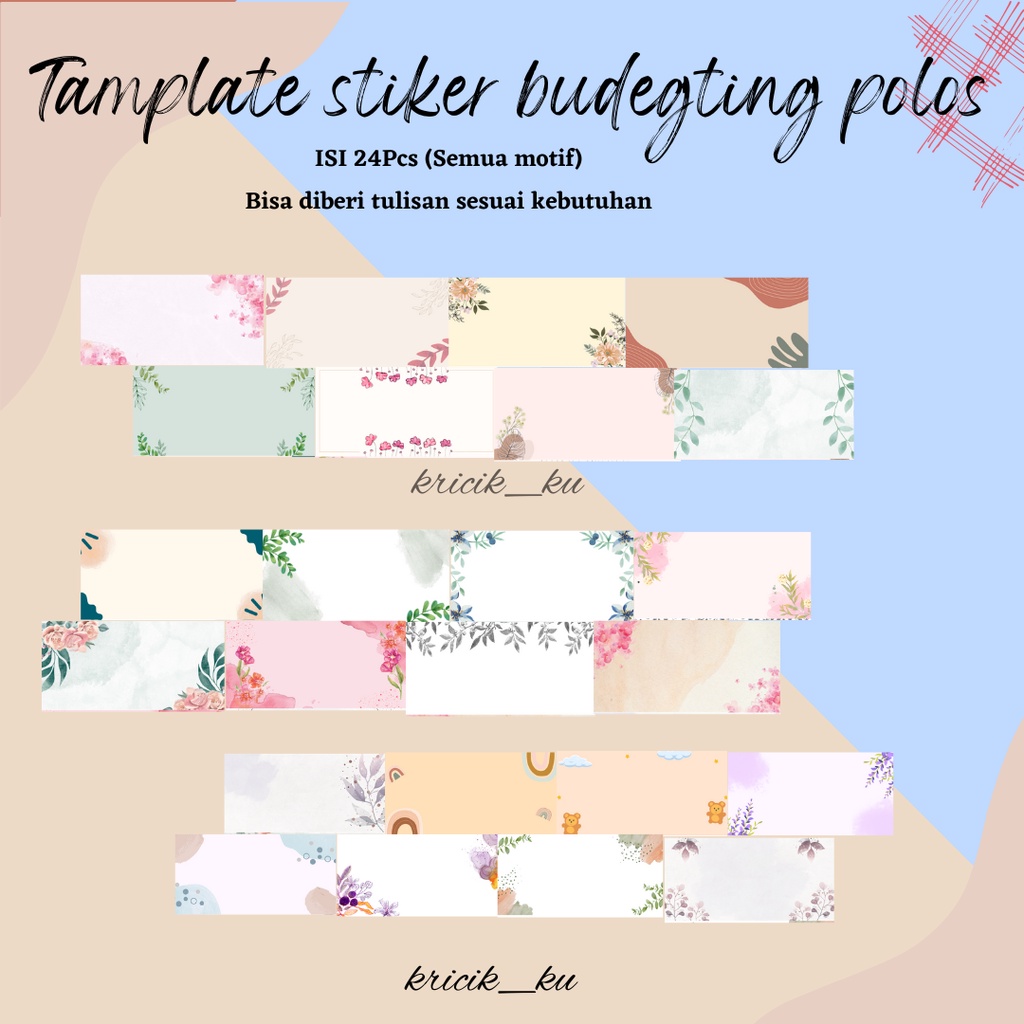 Jual STIKER BUDGETING POLOS / STIKER KOSONG/STIKER DOMPET KEUANGAN ...
