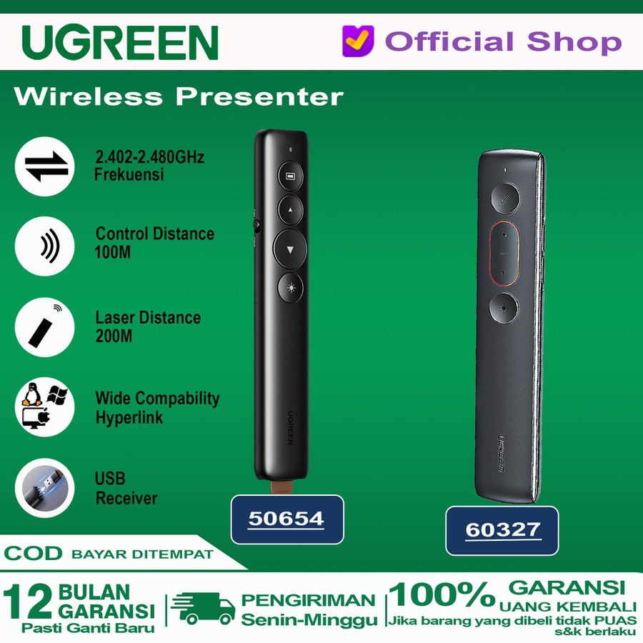 Jual UGREEN Laser Pointer Remote Control Presenter Wireless 2.4ghz - 50654 | Shopee Indonesia