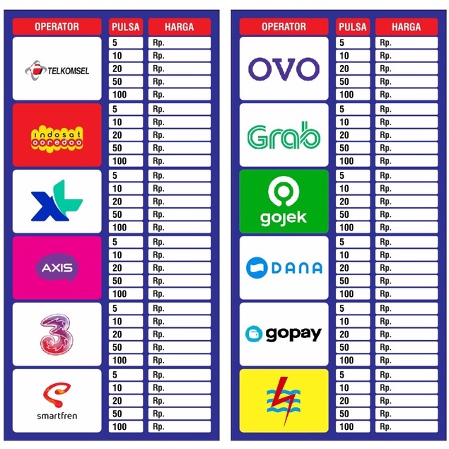 Jual SPANDUK TOP UP COUNTER 2PCS | Shopee Indonesia