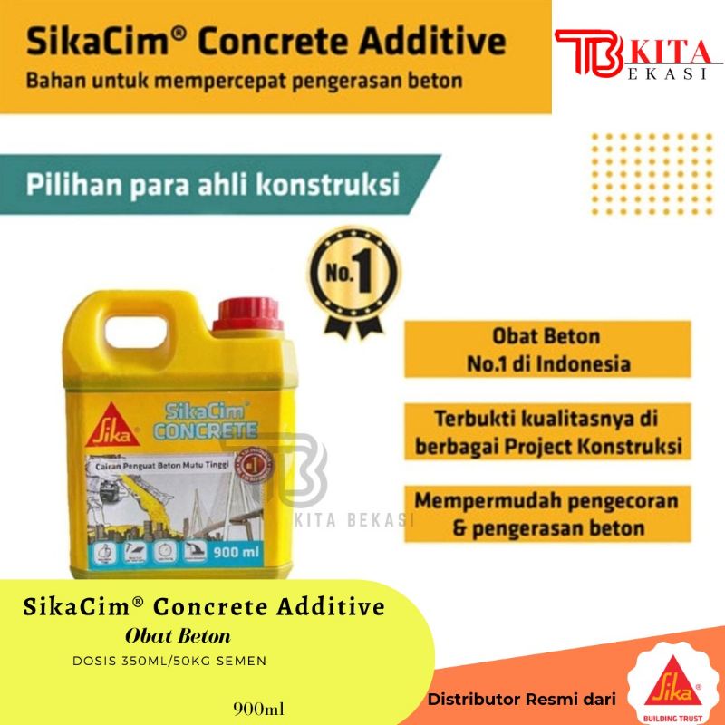 Jual SIKA / SIKACIM CONCRETE ADDITIVE 900 ML / OBAT COR SIKA | Shopee Indonesia