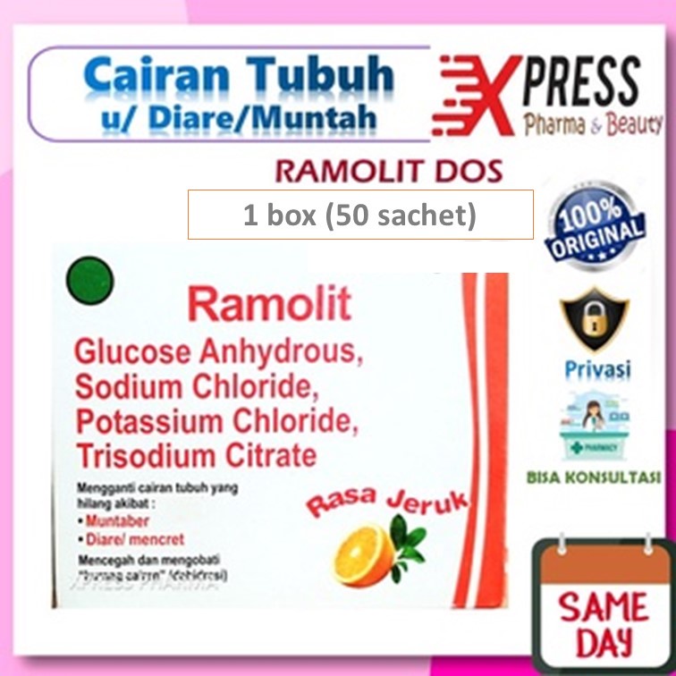 Jual ⚡XPRESS⚡ Ramolit BOX 50 sachet Cairan Tubuh Elektrolit Diare Rama ...