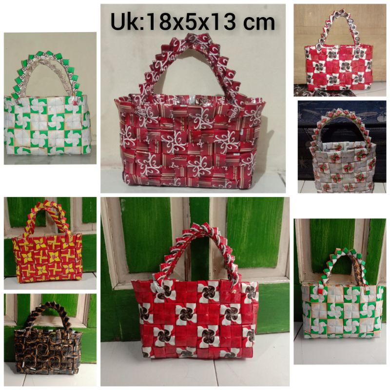 Jual TAS RAPAT DARI BUNGKUS KOPI MOTIF RANDOM UK:18X5X13 Cm | Shopee ...