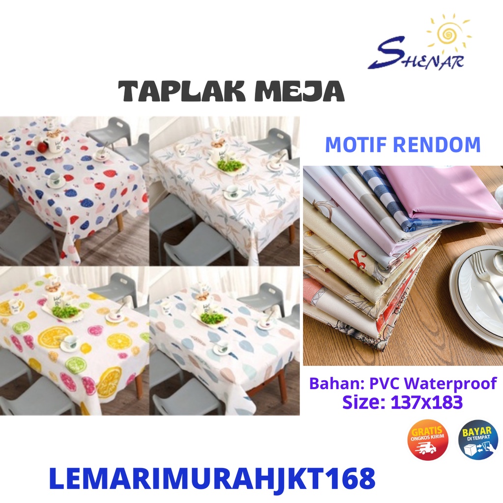 Jual SHENAR - TAPLAK MEJA MAKAN ANTI AIR TEBAL 137 x 183 CM RENDOM MEJA ...