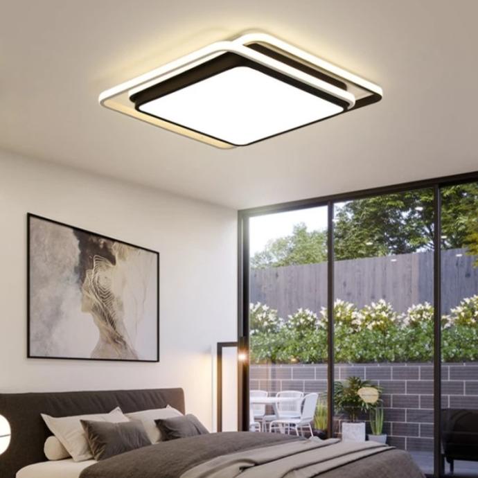 Jual Lampu Gantung Hias Plafon Minimalis Led Persegi D 4848 3 Warna ...