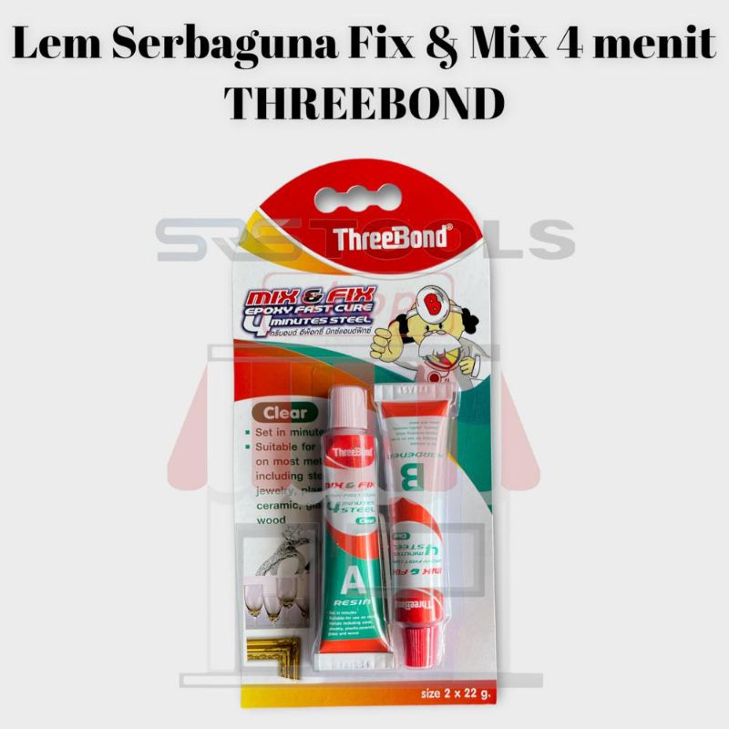 Jual THREEBOND Fix And Mix Lem Epoxy Serbaguna 4 Menit Besi Kayu Kaca ...