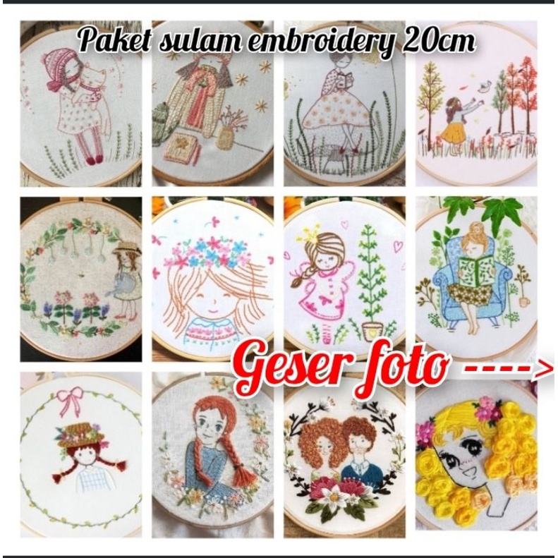 Jual DIY EMBROIDERY KIT PAKET SULAM BENANG PEMULA ANAK KARTUN FOR ...