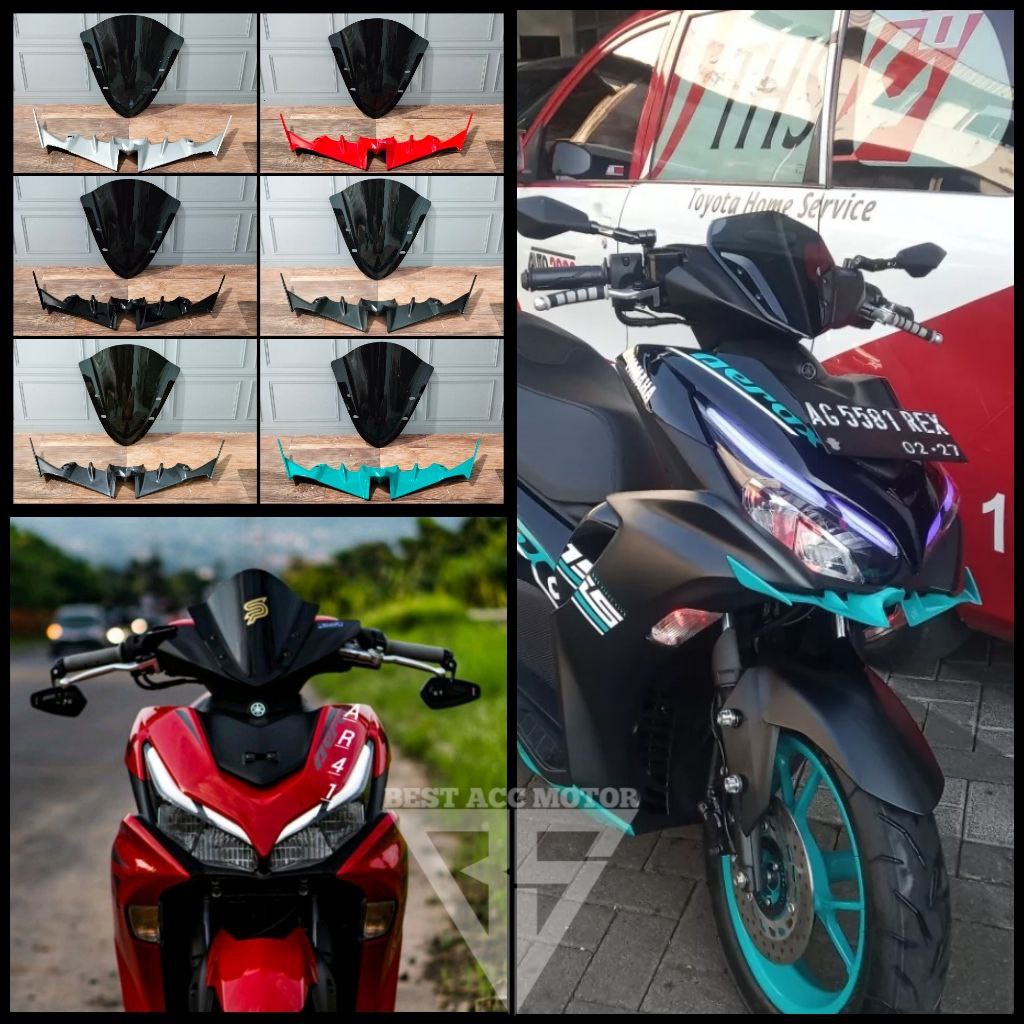 Jual PAKET WINGLET H2R DAN VISOR AEROX 155 NEW 2021 2022 WINGLET AEROX ...