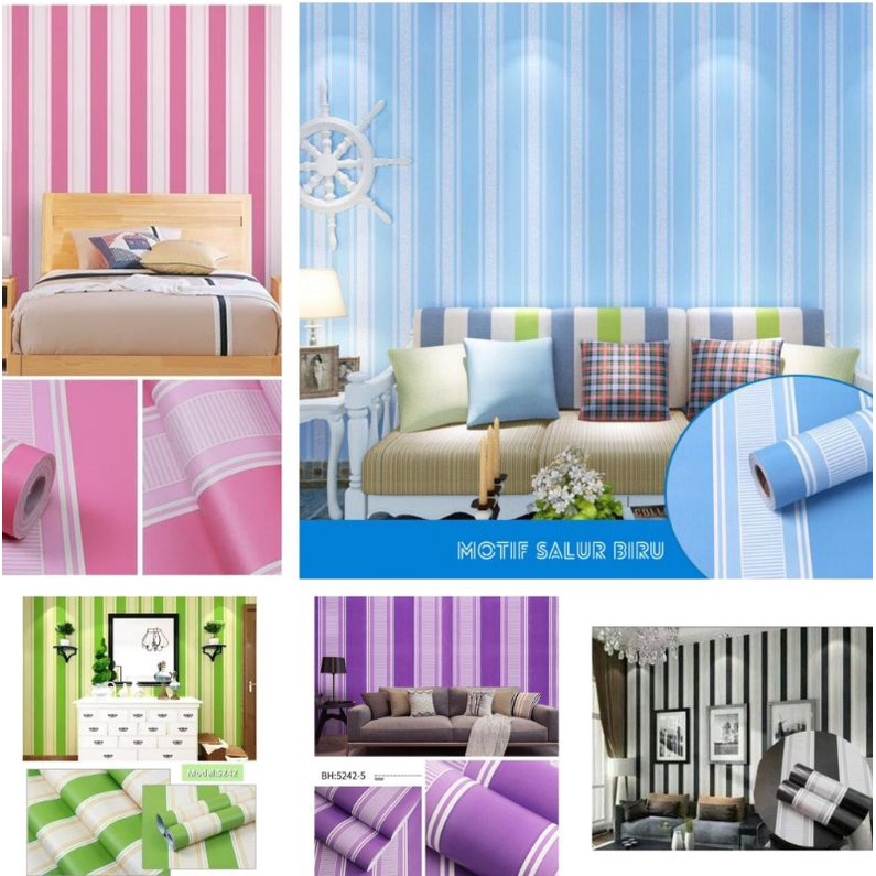 Jual Wallpaper dinding Motif Salur / Wallpaper Dinding Murah | Shopee Indonesia