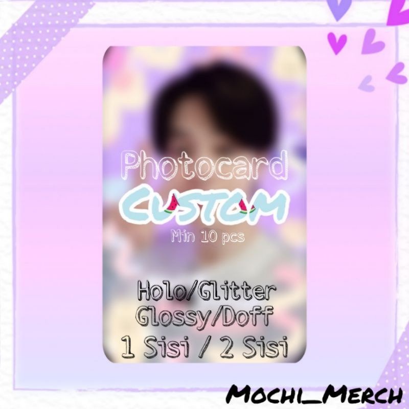 Jual Custom Photocard 1 & 2 Sisi BTS Kpop Cetak Foto Pc Glossy Holo ...