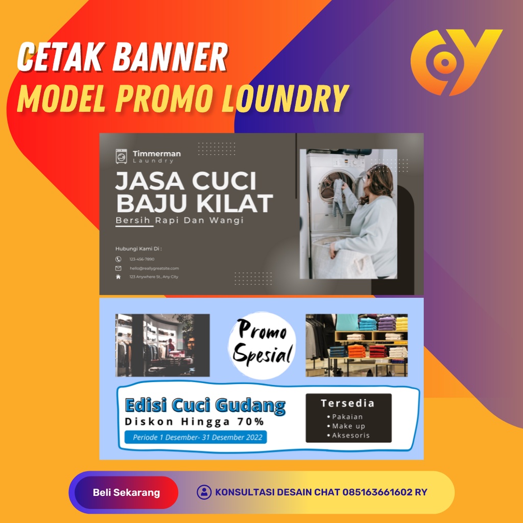 Jual CETAK BANNER PROMO LOUDRY & GRATIS DESAIN | Shopee Indonesia