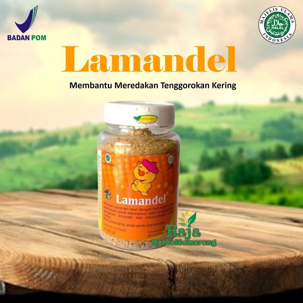 Jual Lamandel Kemasan Botol 200 gr Obat Herbal Bubuk Mengatasi Amandel ...