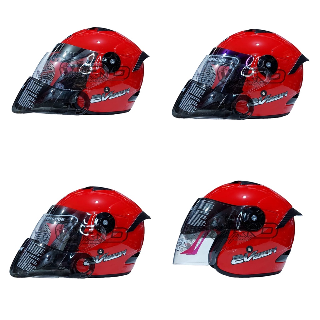 Jual Helm KYT 2 Vision Merah Cabe Merah Ferrari Fire Red Paket Ganteng ...