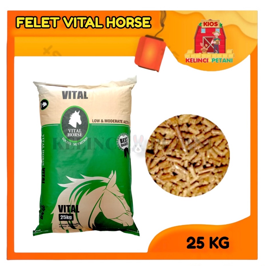 Jual GOJEK pelet makanan pakan kelinci kuda Kura-Kura VITAL HORSE 25 KG ...