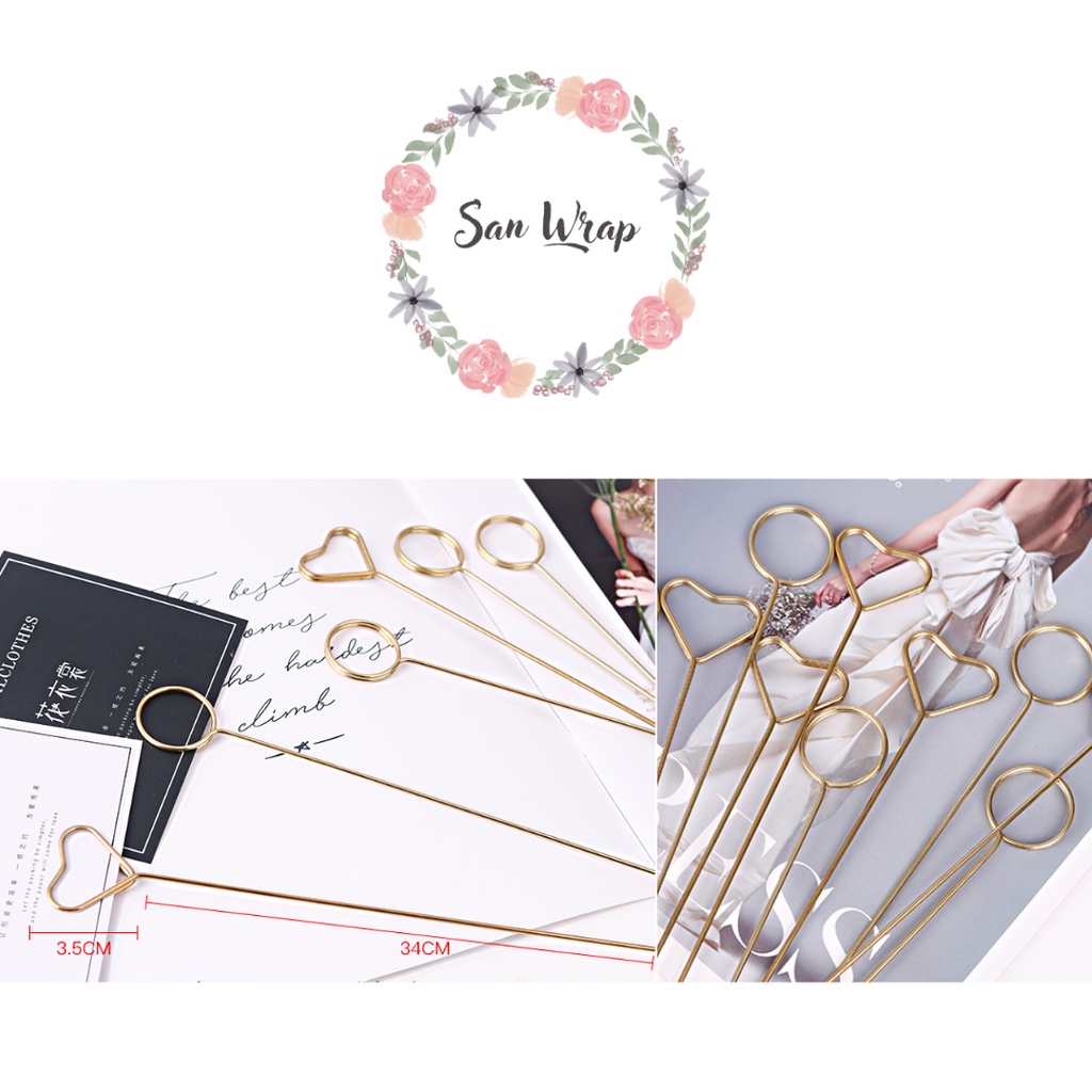 Jual Isi 10 Metal Clip Card Buket Bunga Florist Supply Cardette Stik ...