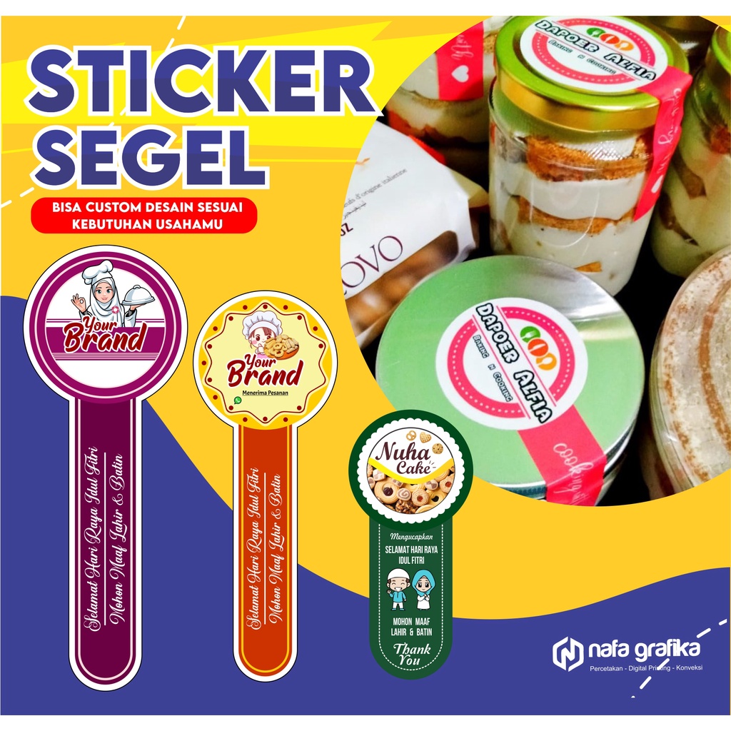 Jual Sticker Label Produk Cetak Stiker Segel Logo Makanan Olshop Custom ...