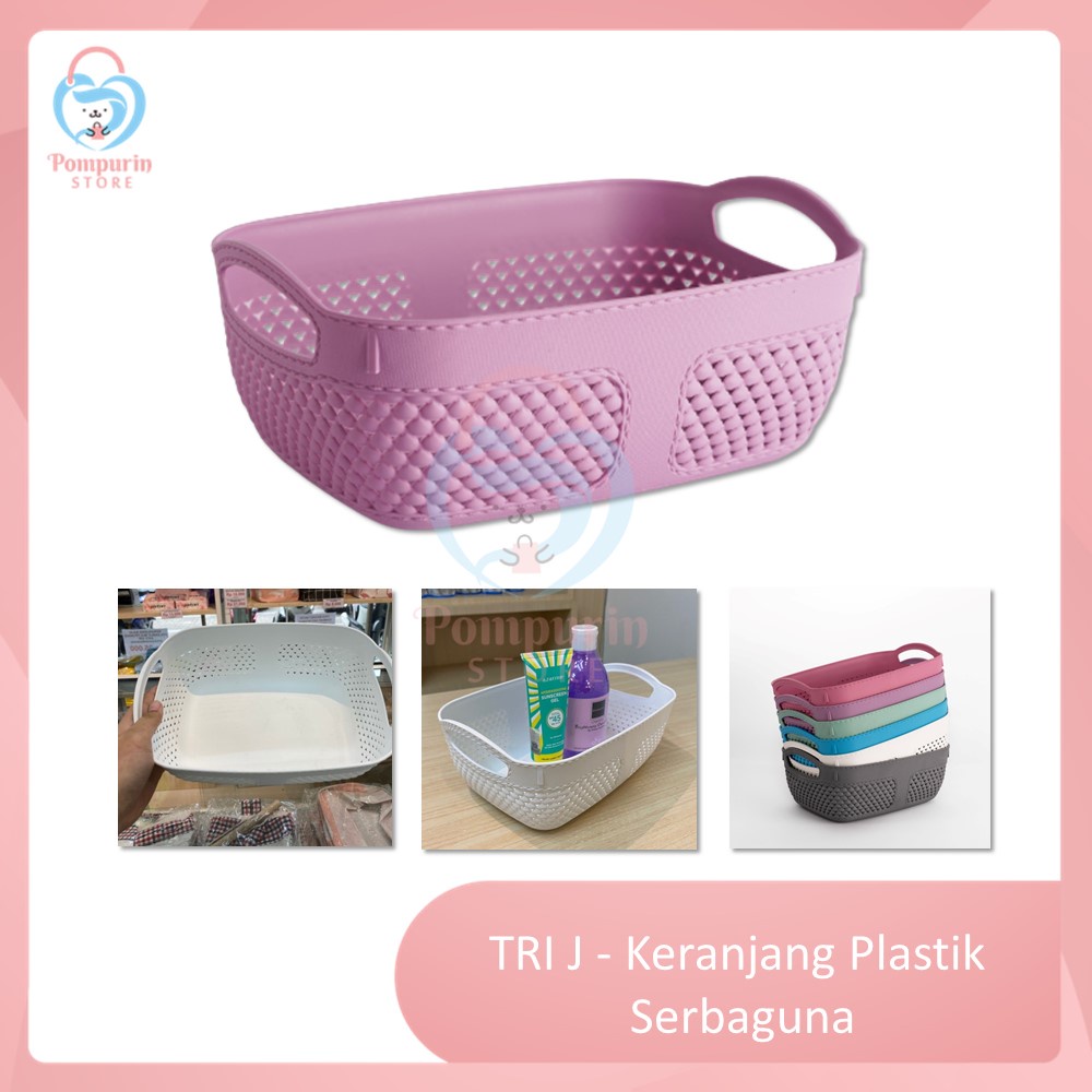 Jual TRI J - Keranjang Plastik Serbaguna 24 x 17 x 9 cm (Mini Container ...