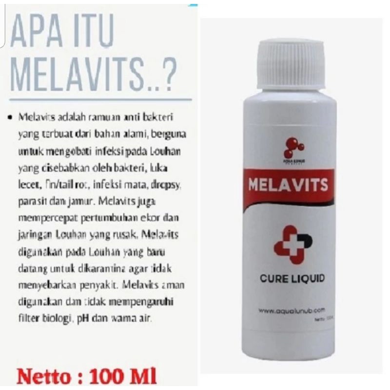 Jual Melavits cure liquid obat parasit ikan alami luka fin 100 ml ...