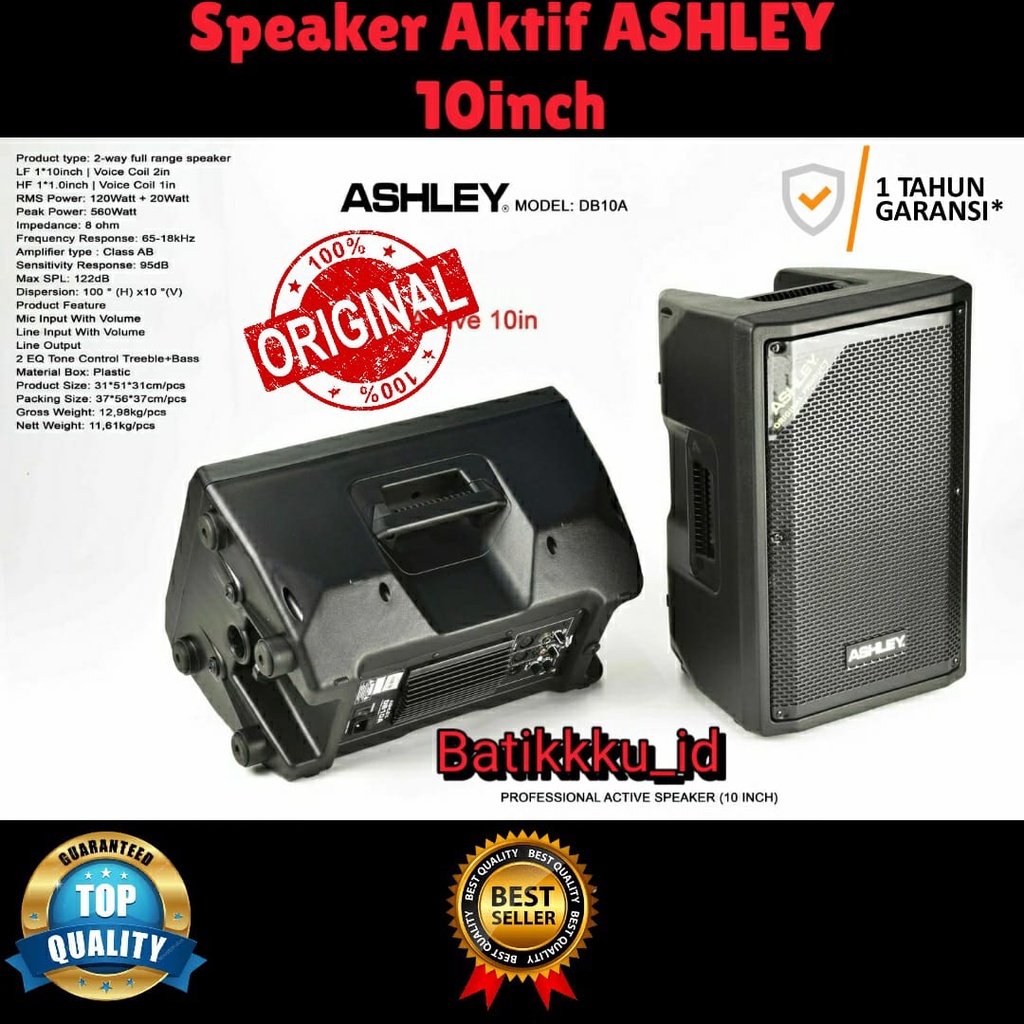 Jual SPEAKER AKTIF ASHLEY DB10A DB10 A DB 10 A DB 10A ORIGINAL 10 INCH 2 WAY SPEAKER AB | Shopee ...