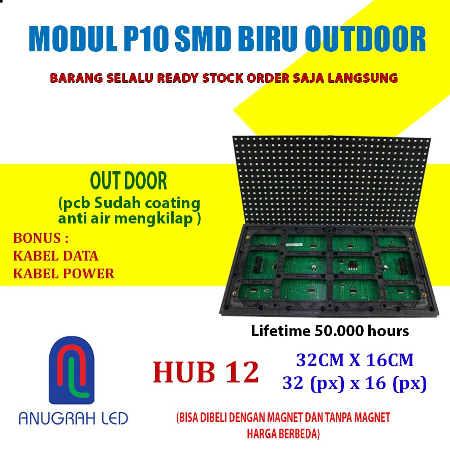 Jual MODUL PANEL LED RUNNING TEXT P10 SMD BIRU OUTDOOR | Shopee Indonesia