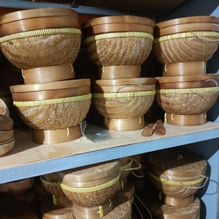 Jual Ceting Bambu wadah nasi bambu asap UK Besar dia 25 T 17cm | Shopee ...
