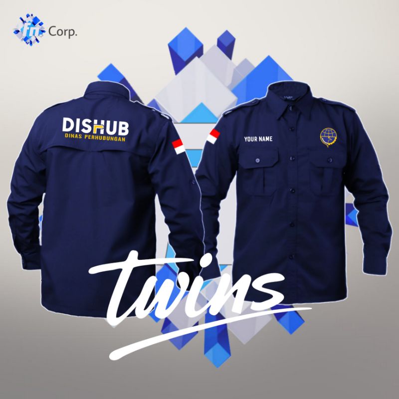 Jual KEMEJA PDL PDH LENGAN PANJANG DISHUB DINAS PERHUBUNGAN BAHAN DRILL ...