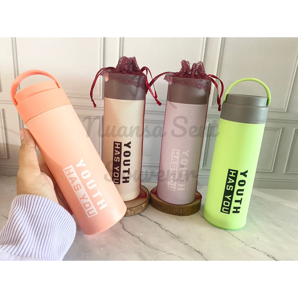Jual Souvenir Botol Travel Youth Botol Minum Termos Kaca Cover Plastik ...