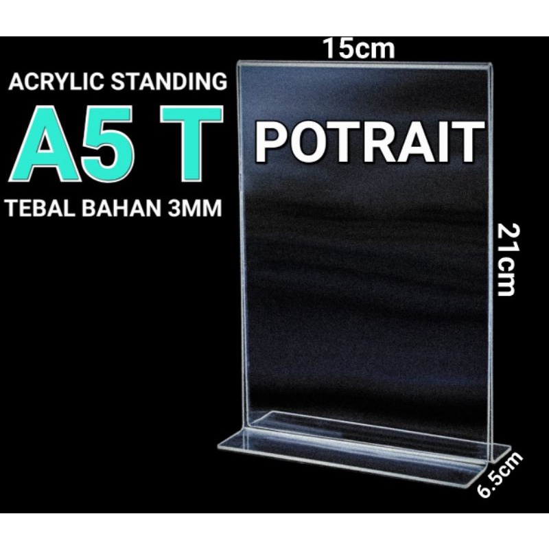 Jual AKRILIK A5 T 3MM/ ACRYLIC STAND POTRAIT 3MM / TEND CARD 3MM ...