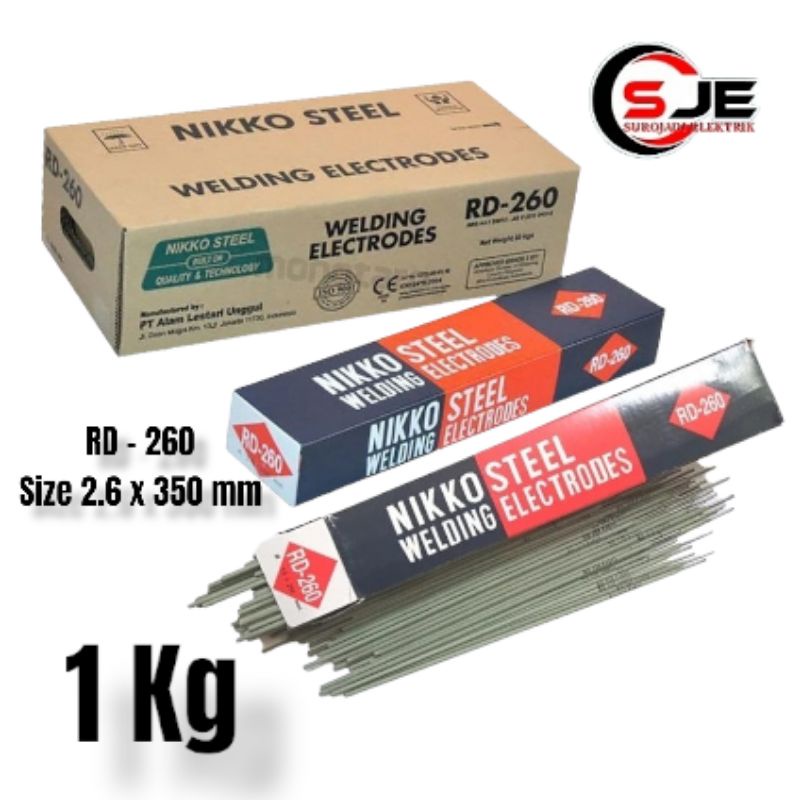 Jual kawat las Nikko steel RD260 2.6 x 350 mm 1kg | Shopee Indonesia