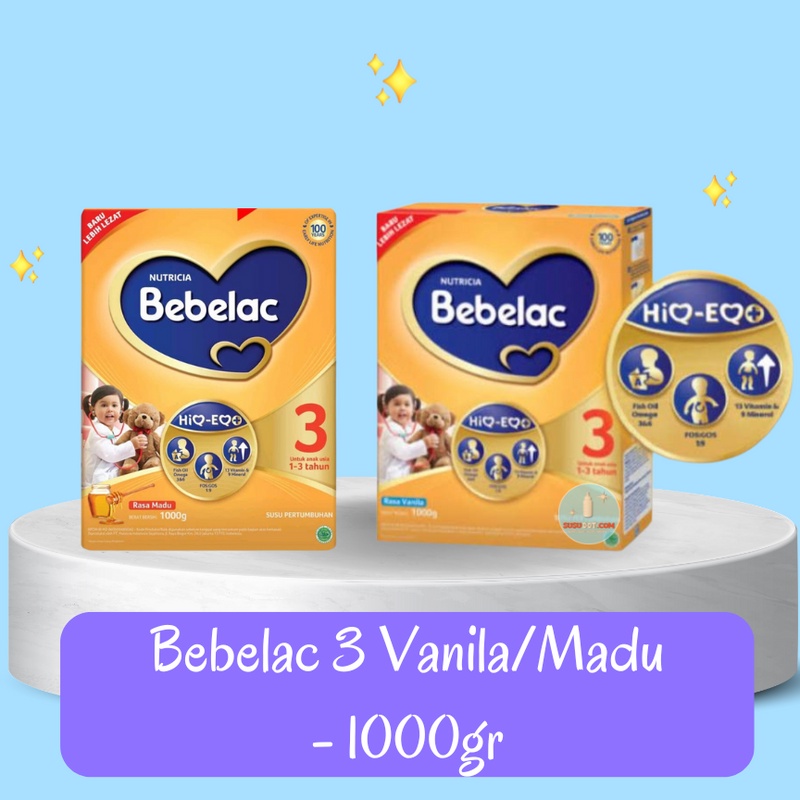 Jual Bebelac 3 1000gr Vanila/Madu (1-3 Tahun) - Susu Formula | Shopee ...