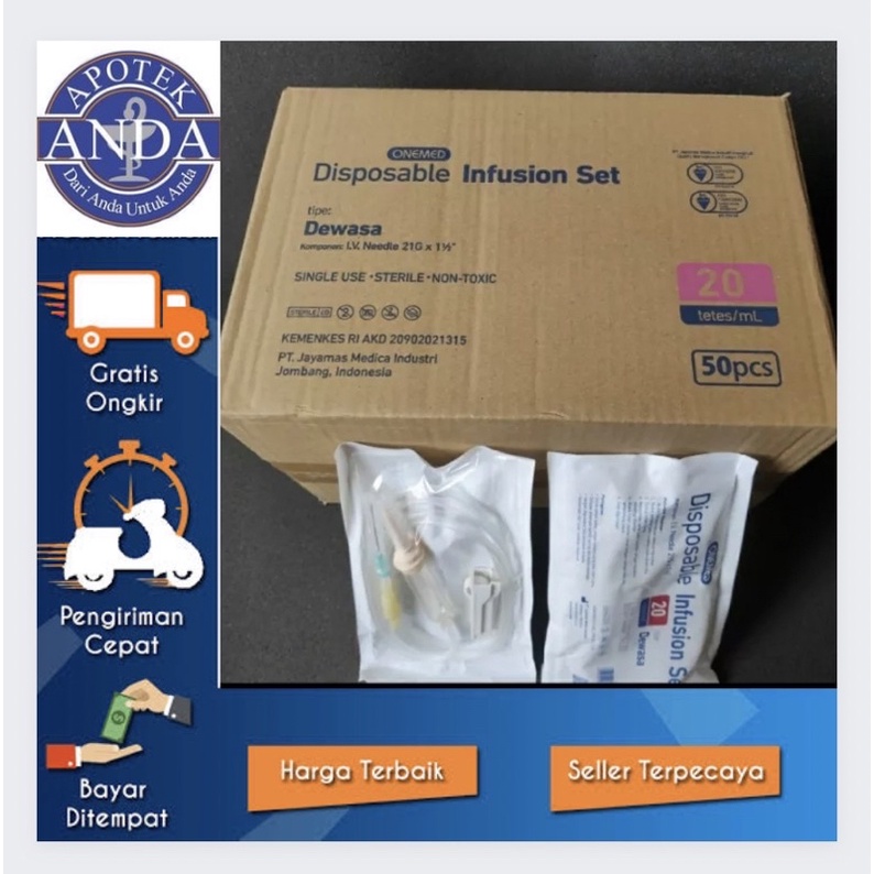 Jual Infus Set Dewasa / Selang Infus Dewasa Merk OneMed | Shopee Indonesia