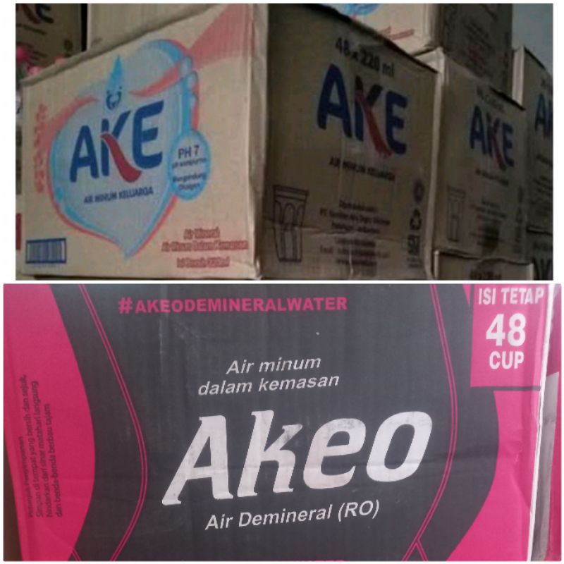 Jual [1 kardus] Air Mineral AKE / AKEO gelas isi 48 gelas | Shopee Indonesia