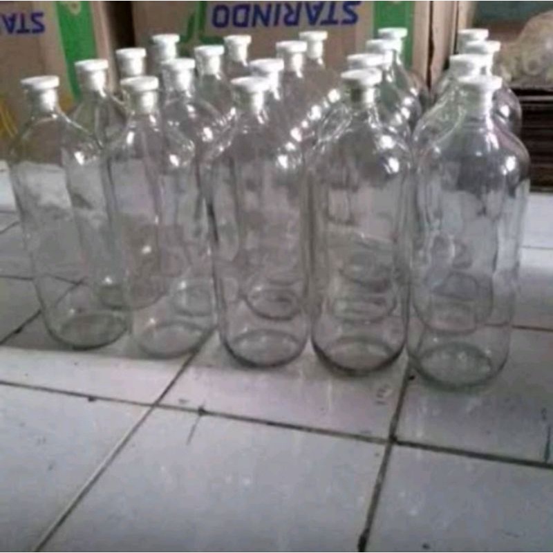 Jual botol kaca bensin/botol jamu 1000ml/1L | Shopee Indonesia