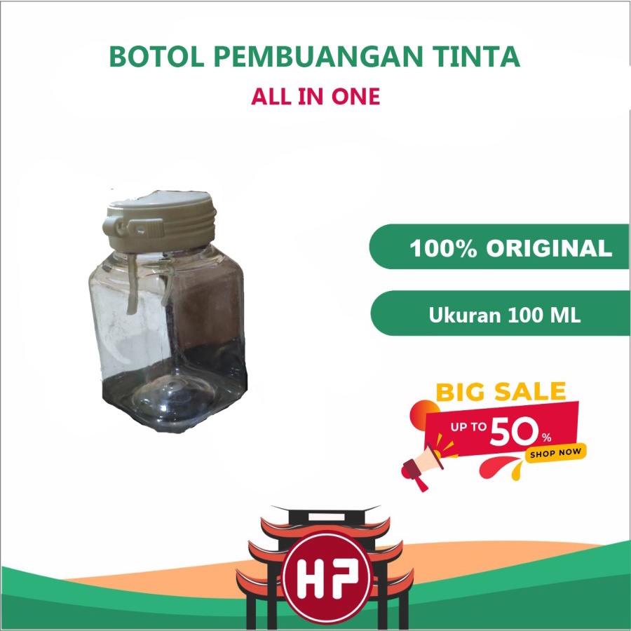 Jual Botol Pembuangan Tinta 100ML + Selang - 70ml | Shopee Indonesia