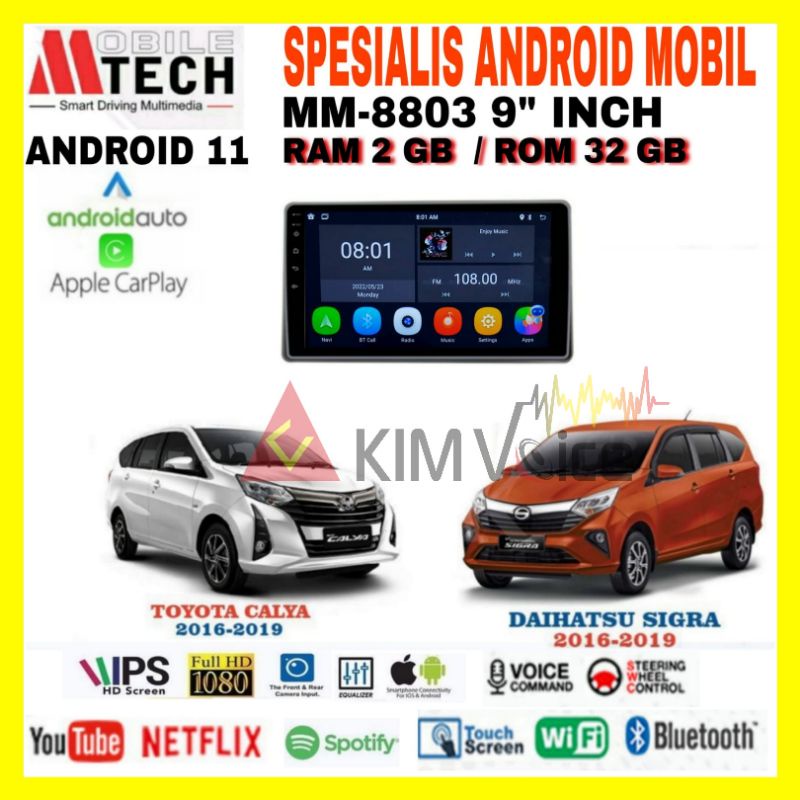 Jual Head Unit Android Mtech 9 inch OEM Toyota Calya / Sigra 2016-2019 Soket Plug & Play ...