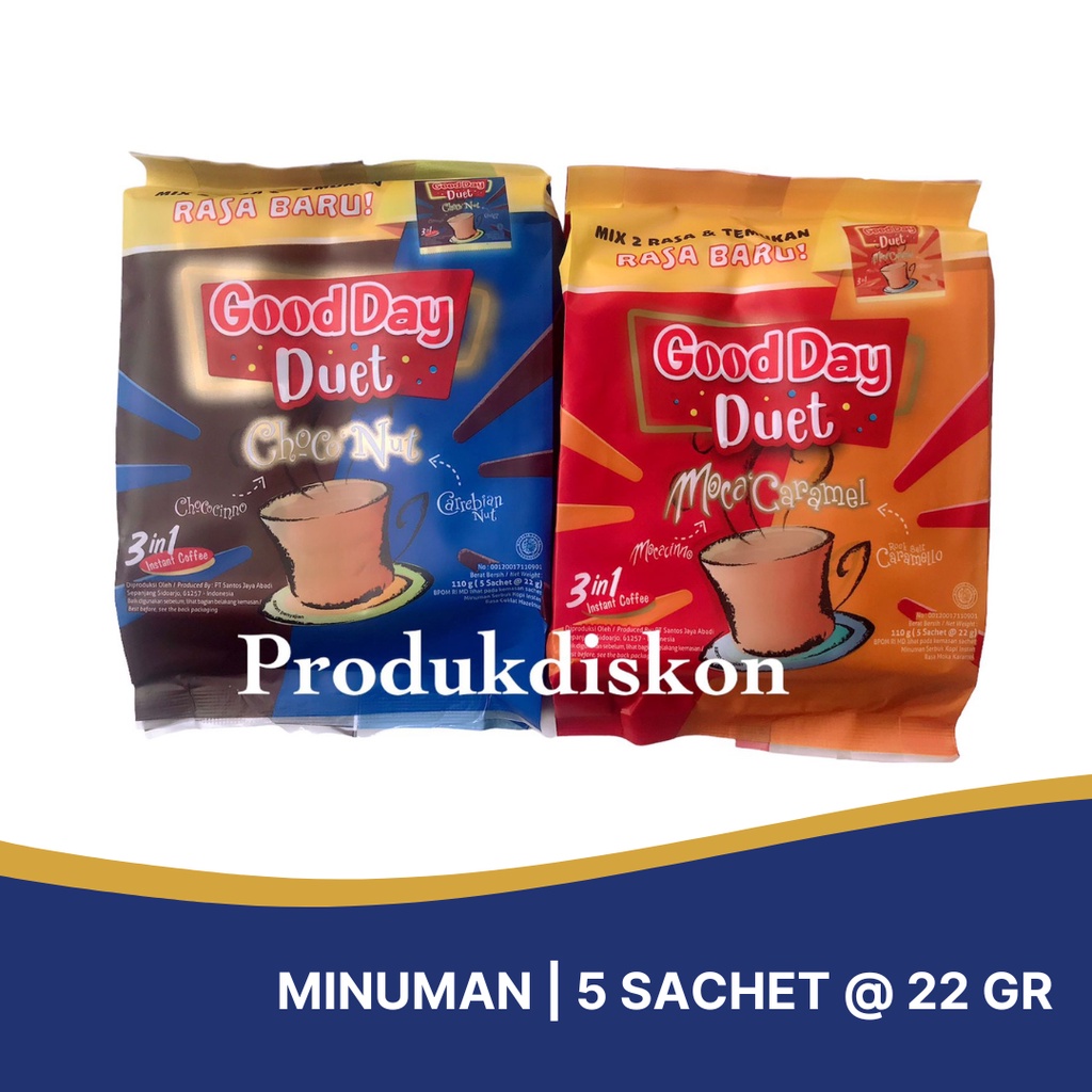 Jual GOOD DAY Duet Instant Coffe 110 gr sachet 5 Sachet @ 22 gr ...
