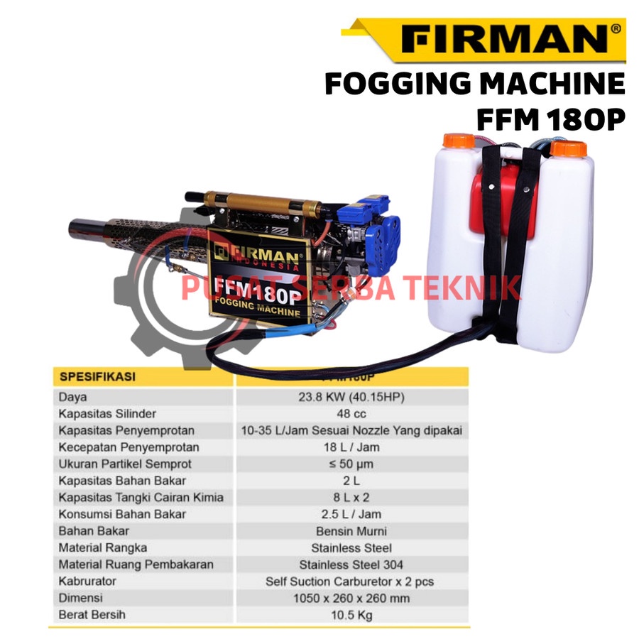 Jual Mesin Fogger Alat Fogging Firman FFM180P FFM 180P Semprot Hama ...