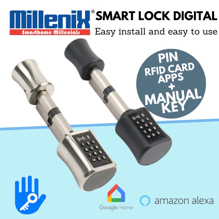 Jual Kunci Digital Smart Lock Millenix Ttlock L6pcb 2 Kunci Manual Kode Kartu Applikasi