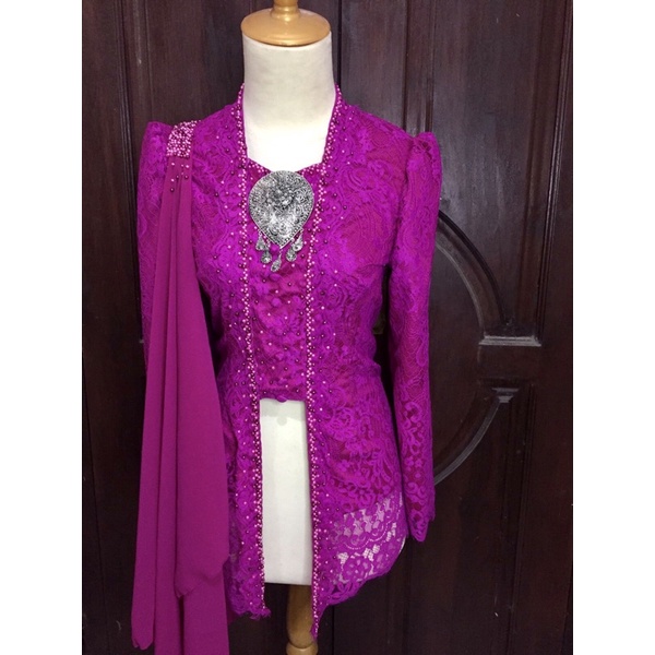 Jual PO kebaya kutu baru pundak modif kerut + selendang (full furing ...
