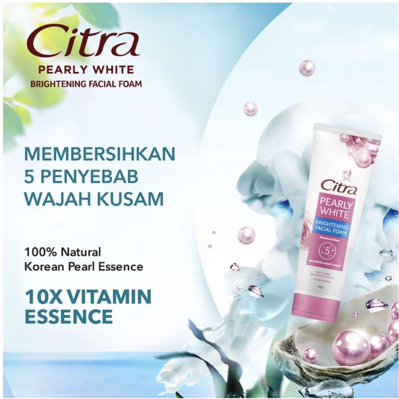 Jual CITRA BRIGHTENING FACIAL FOAM PEARLY WHITE 100ML / CITRA PEARLY ...