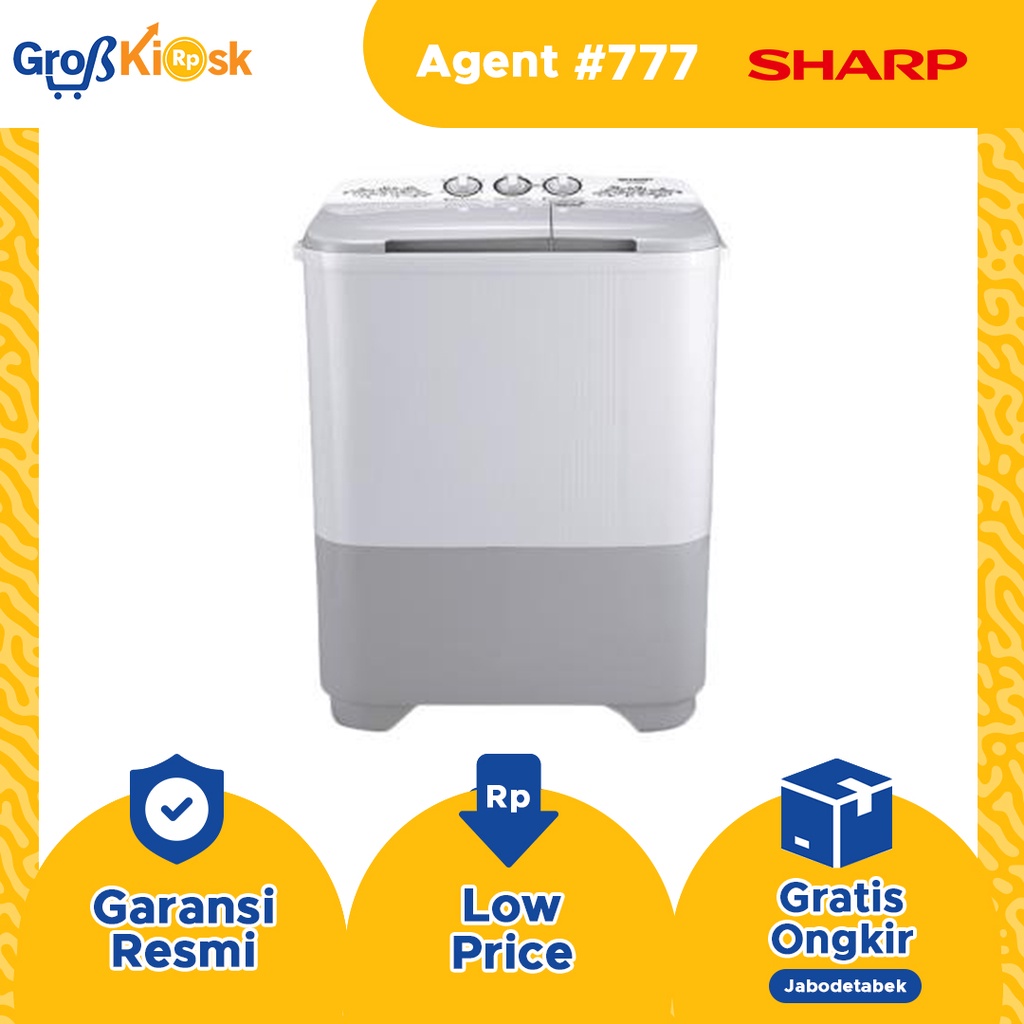 Jual MESIN CUCI 2 TABUNG 7 KG SHARP ES-T80MW EST 80 MW EST 80MW ...