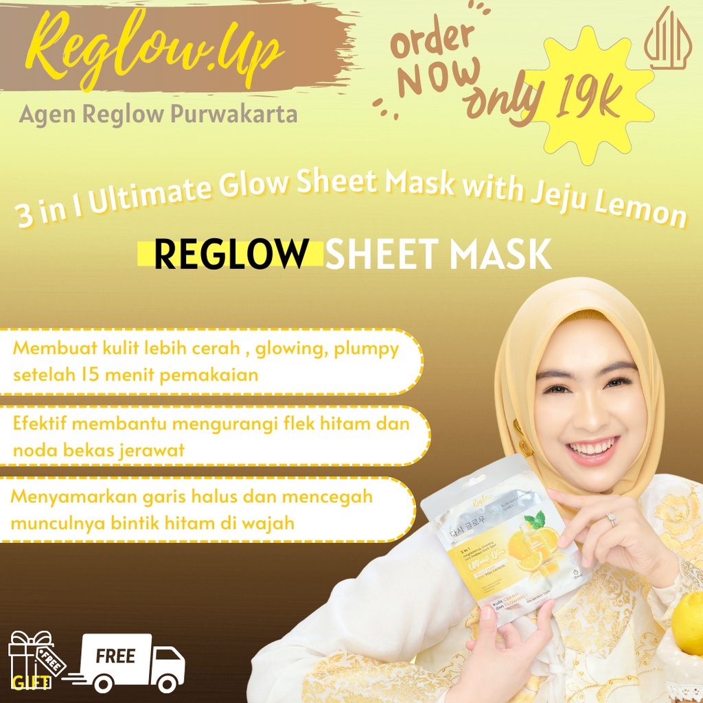 Jual Reglow Sheetmask with Jeju Lemon Korean Glass Skin Series: 3 in 1 ...