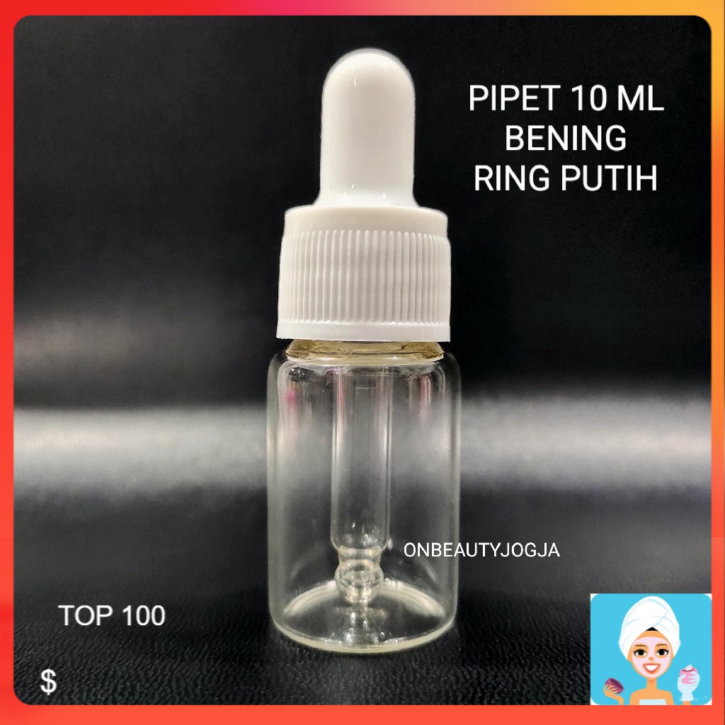 Jual [ML] BOTOL KACA PIPET 10 ML BENING - RING PUTIH | Shopee Indonesia