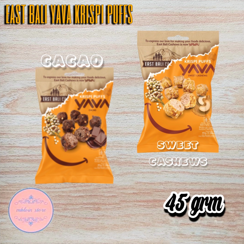 Jual East Bali YAVA Krispi Puffs Sweet Cashews Cacao 45 gram | Shopee ...