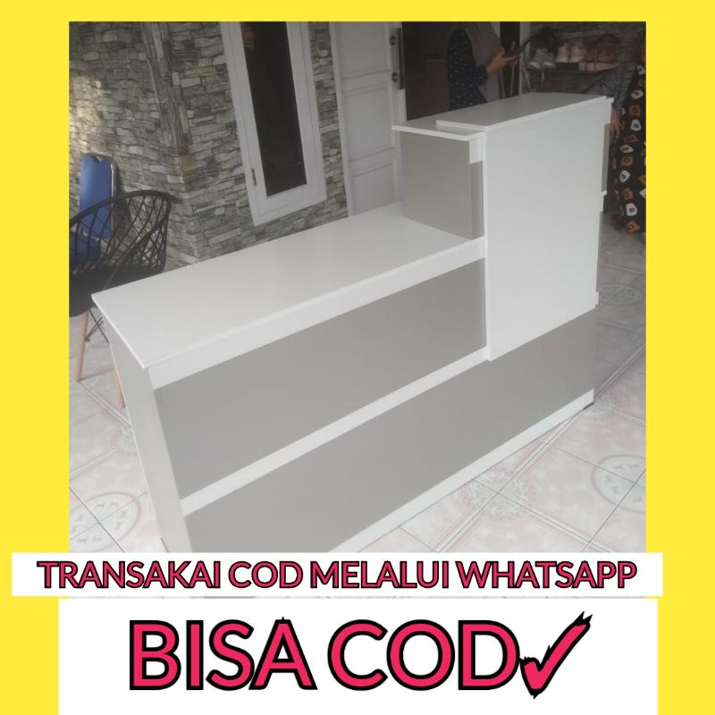 Jual MEJA LAUNDRY ABU PUTIH / MEJA KASIR / MEJA RESEPSIONIS / MEJA ...