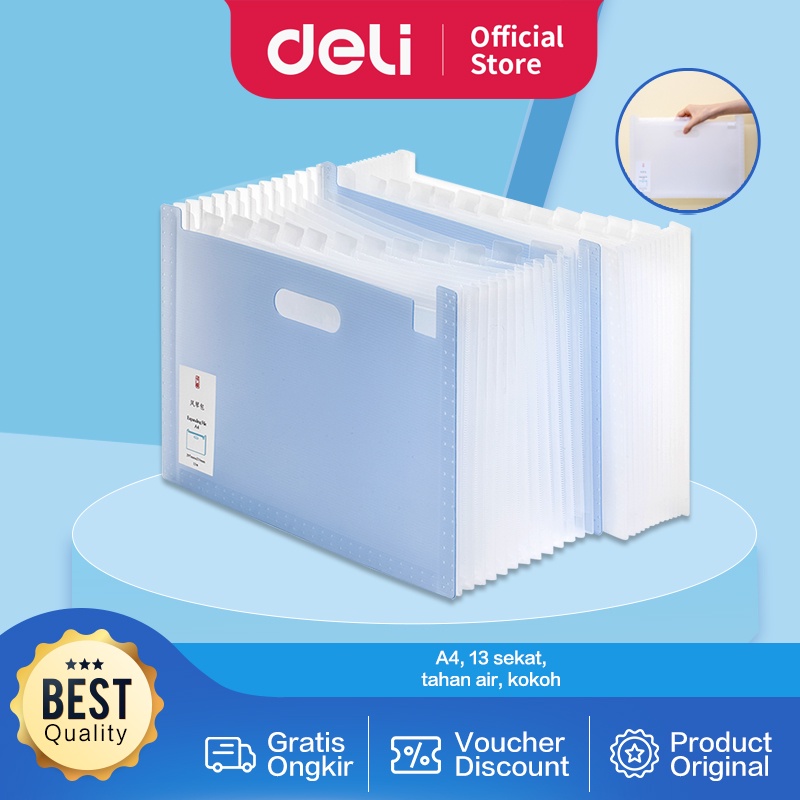 Jual Deli File Folder Document Bag Tas Dokumen File A4 Isi 13 sekat ...