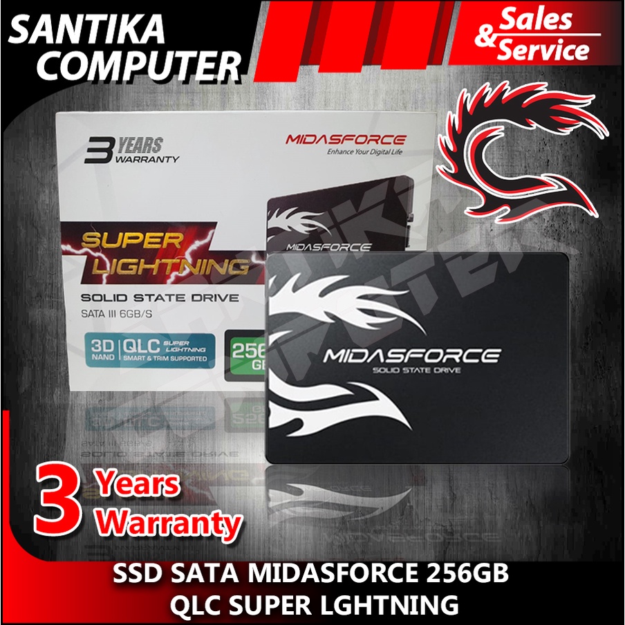 Jual SSD 256GB MIDASFORCE SATA 3 6GB/s SUPER LIGHTNING | Shopee Indonesia