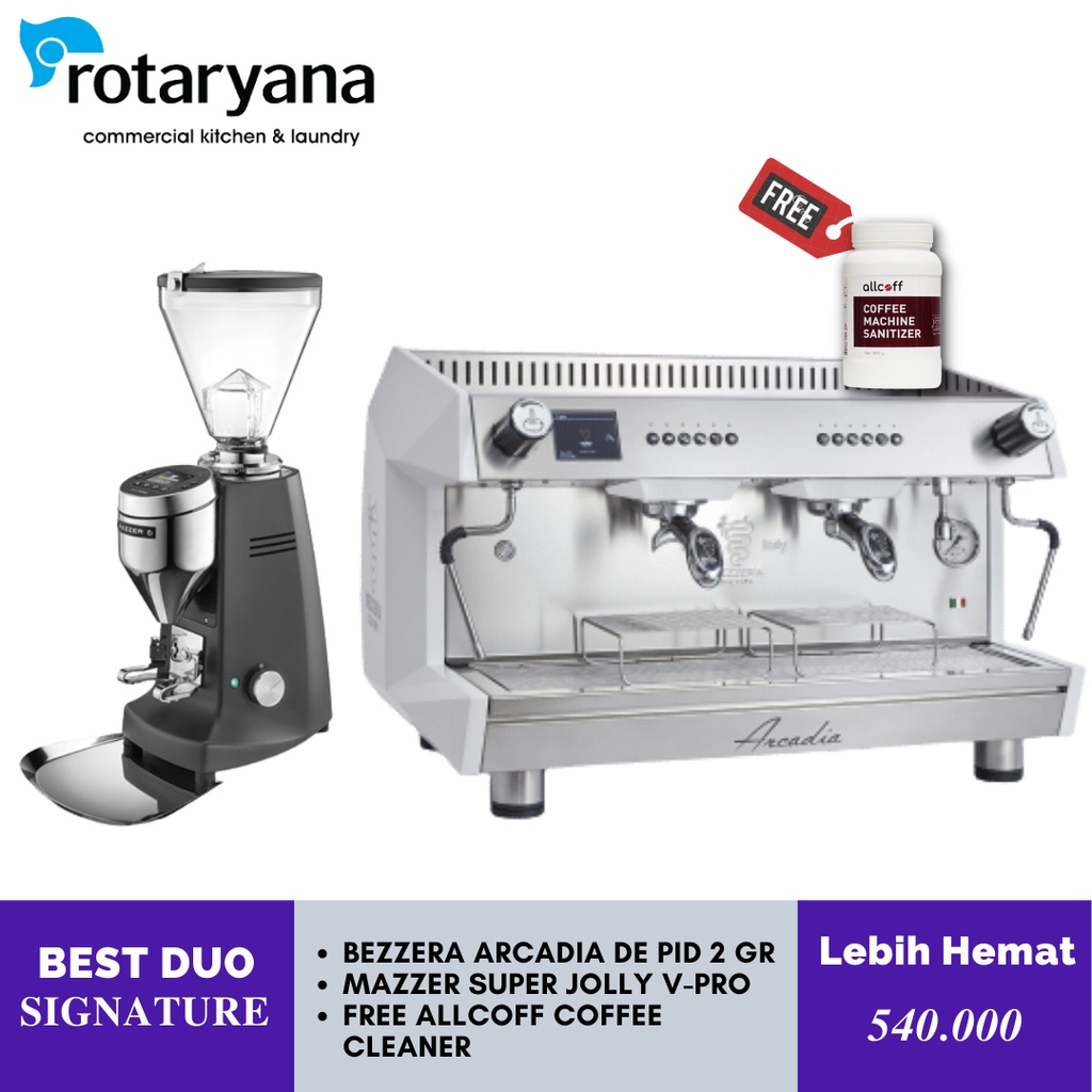 Jual Paket Best Duo Signature II Coffee Machine Arcadia DE PID 2 Group ...