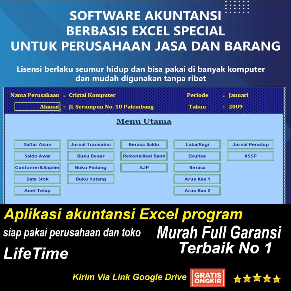 Jual Aplikasi akuntansi Excel program siap pakai perusahaan dan toko | Shopee Indonesia