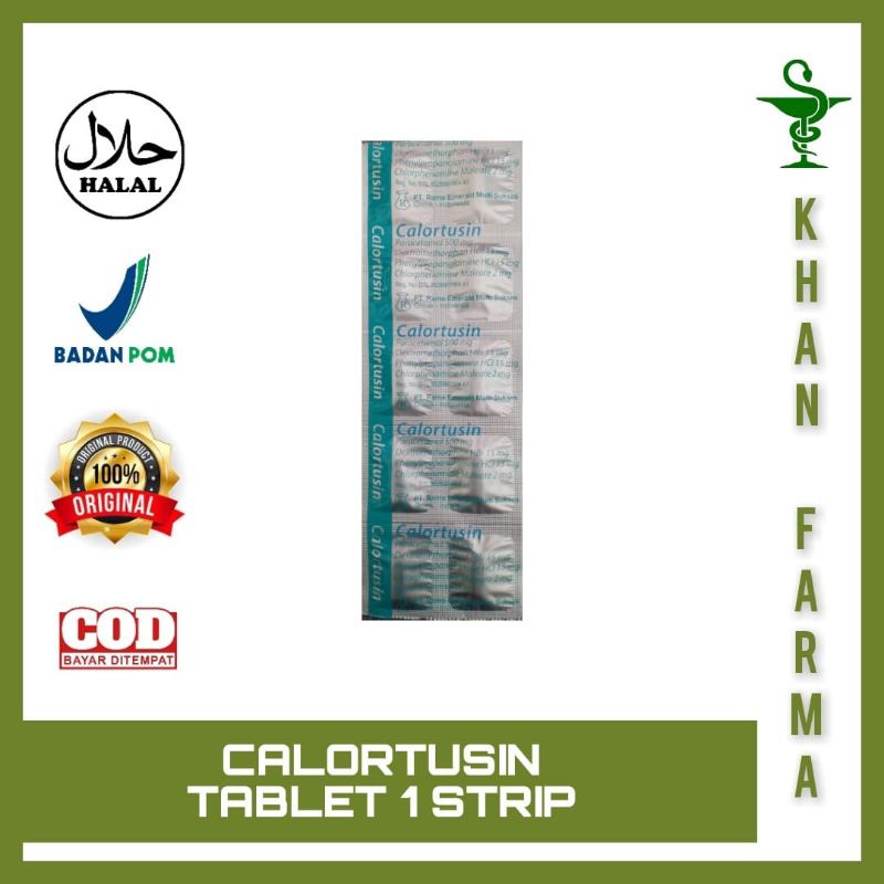 Jual CALORTUSIN TABLET OBAT BATUK FLU DEMAM 1 STRIP ISI 10 TABLET ...